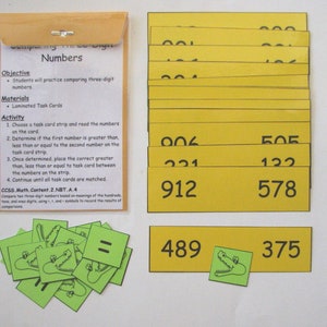 Educational Math Learning Center Resource Game Comparing Three-digit ...