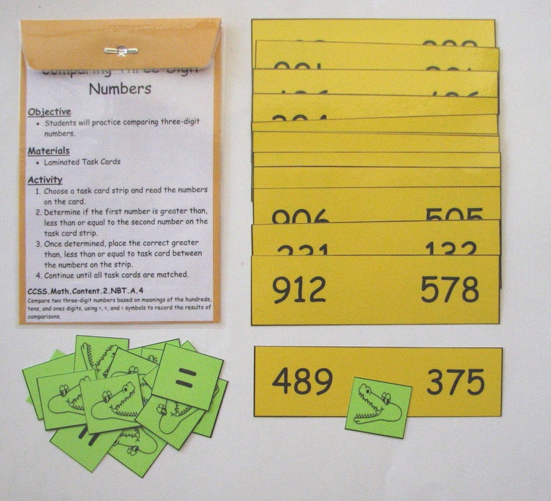 Educational Math Learning Center Resource Game Comparing Three-digit ...