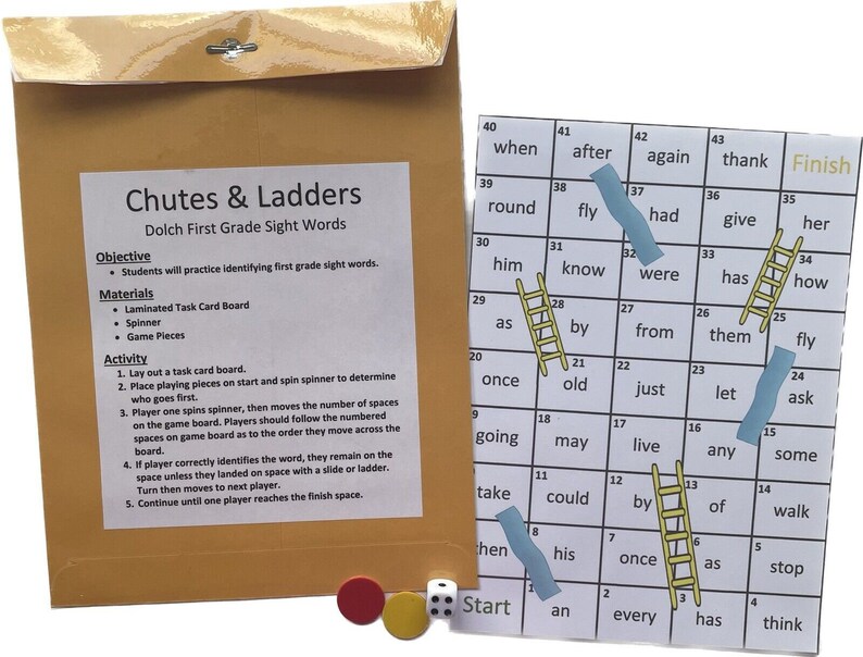 Teacher Created Activity Game Dolch First Grade Sight Word - Etsy