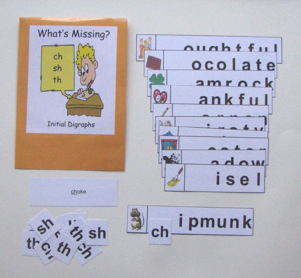 Teacher Made Literacy Center Resource Game Initial Digraphs Ch, Sh & Th ...