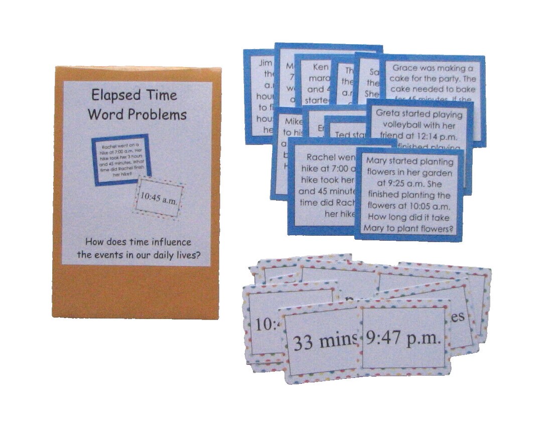 Educational Math Center Learning Resource Game Elapsed Time Word ...