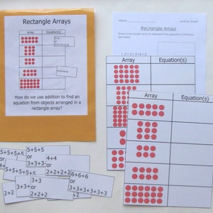 Educational Math Center Learning Resource Game Rectangle Arrays - Etsy
