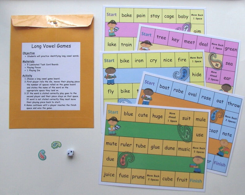 Teacher Made Literacy Center Educational Learning Resource Long Vowel ...