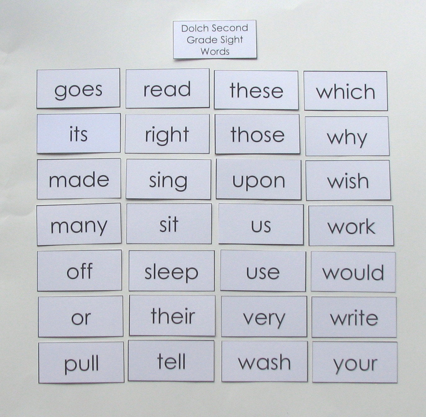Educational Literacy Learning Resource Dolch Second Grade Sight Word ...
