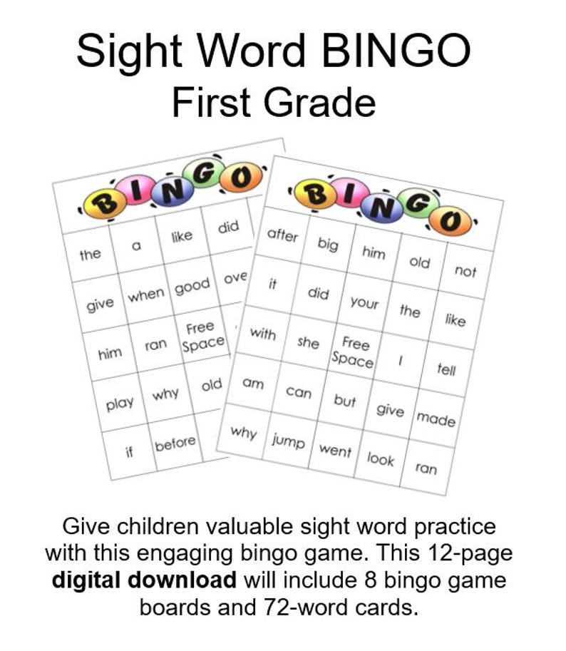 First Grade Sight Words Digital Download Teacher Made Learning Resource ...