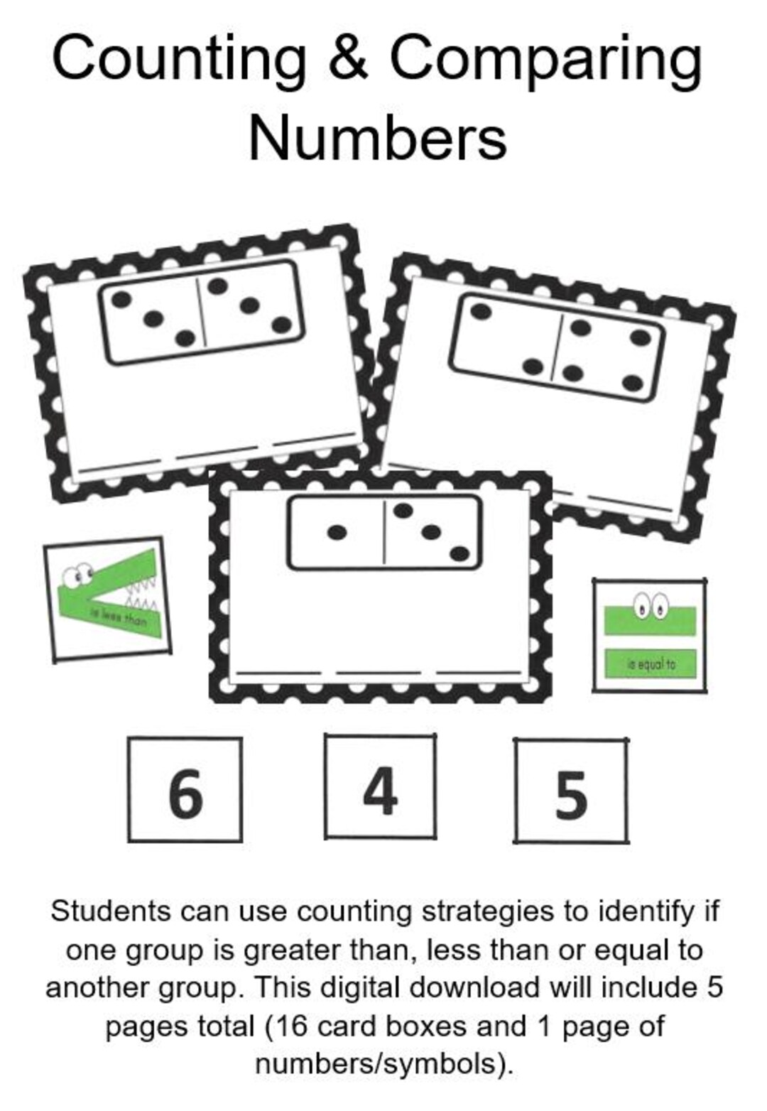 Counting & Comparing Numbers Digital Download Math Game - Etsy