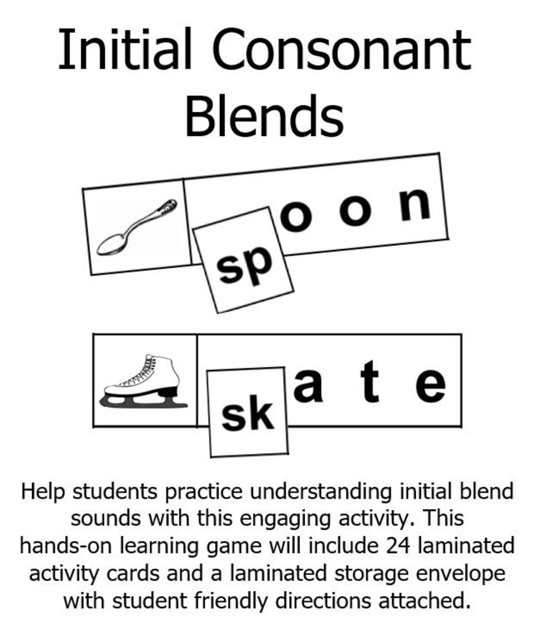 Consonant Blends Phonics Activity Classroom Homeschool Literacy ...