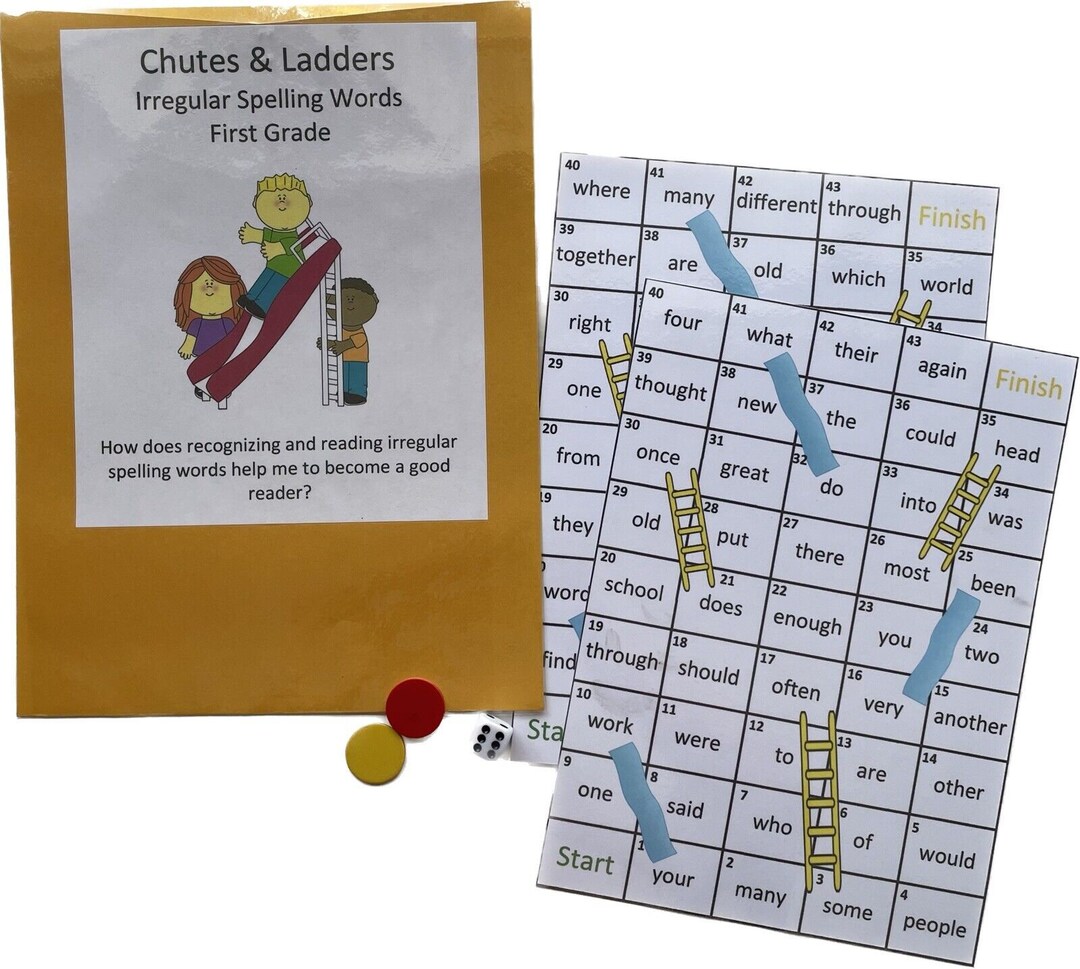 Education Learning Resource Game Irregular Spelling Words Chutes ...