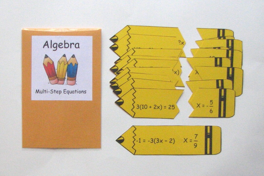 Teacher Made Math Center Educational Resource Game Algebra Multi-step ...