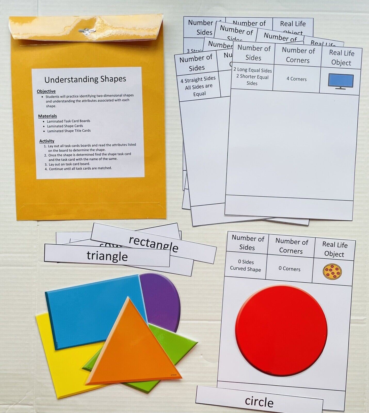 Teacher Made Educational Math Learning Resource Activity Game 2D Shapes ...