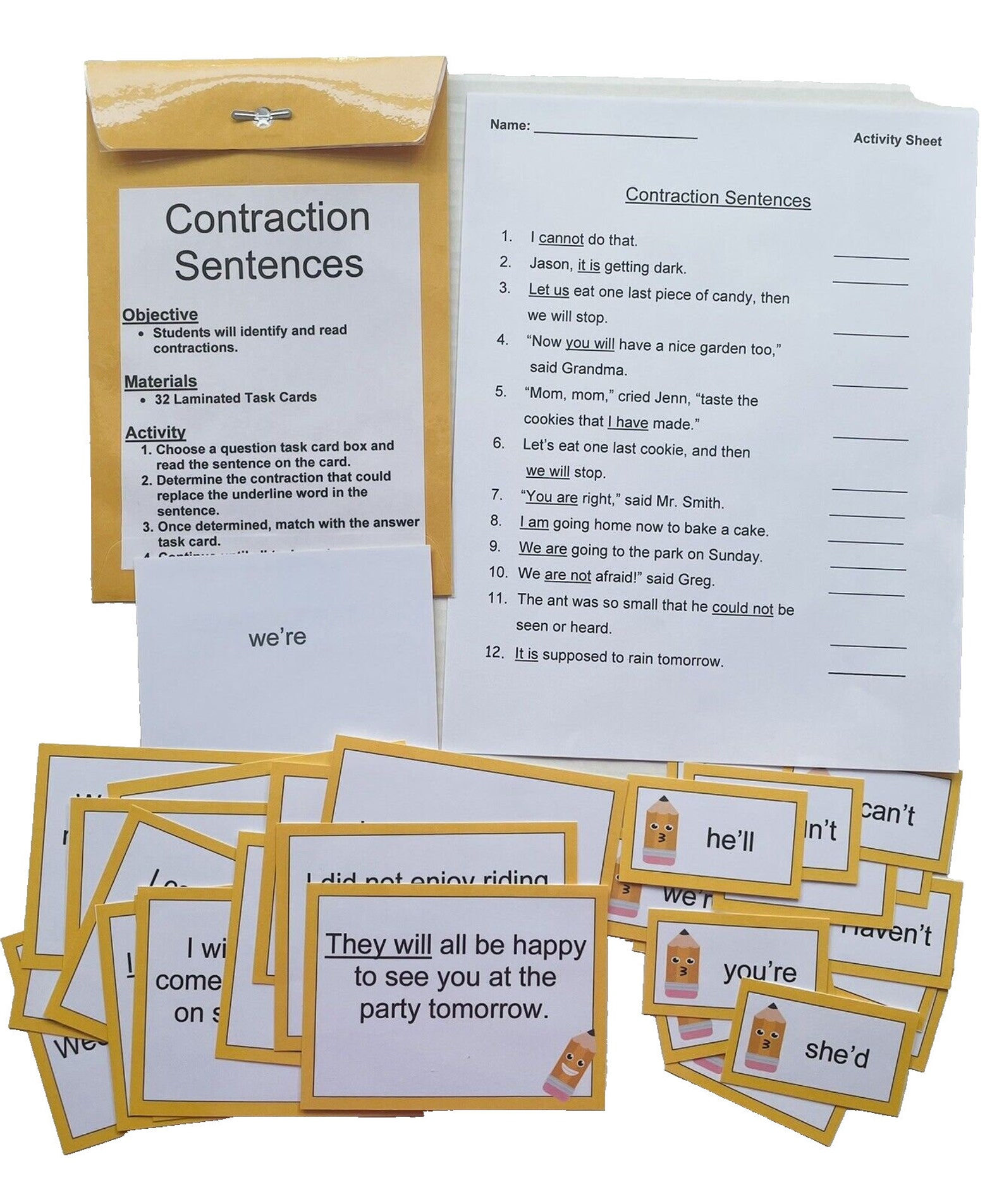 Teacher Made Literacy Center Educational Learning Resource Game ...