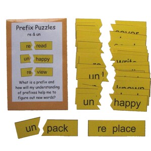 Educational Literacy Center Learning Resource Game Prefix Puzzles Re ...