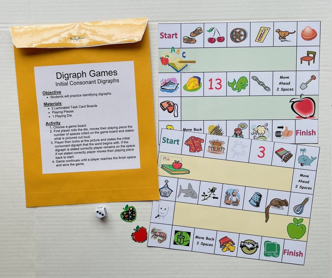 Teacher Made Literacy Center Learning Resource Initial Digraphs 2 ...