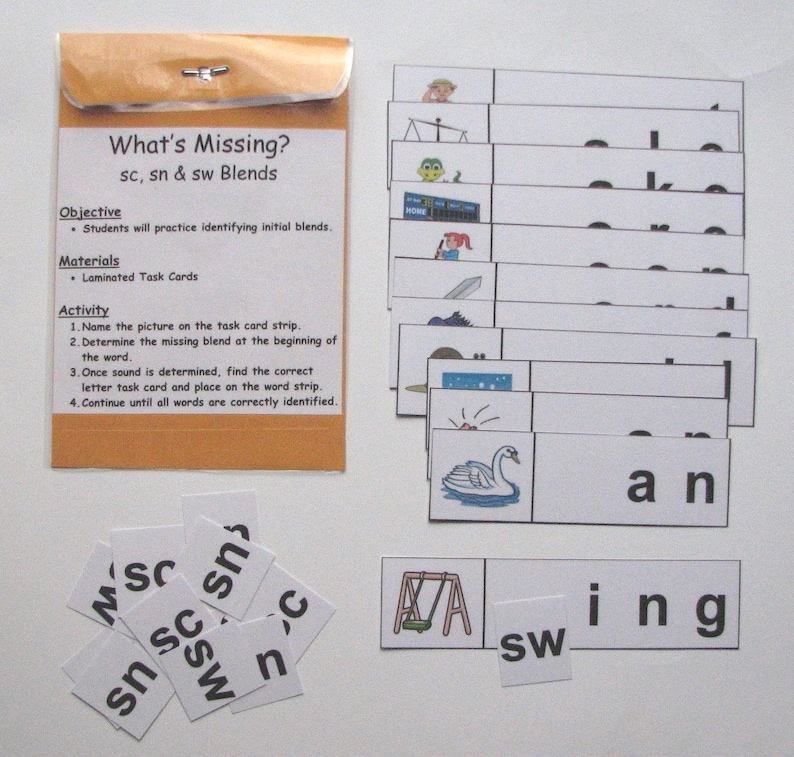 Consonant Blends Phonics Activity Classroom Homeschool Literacy ...