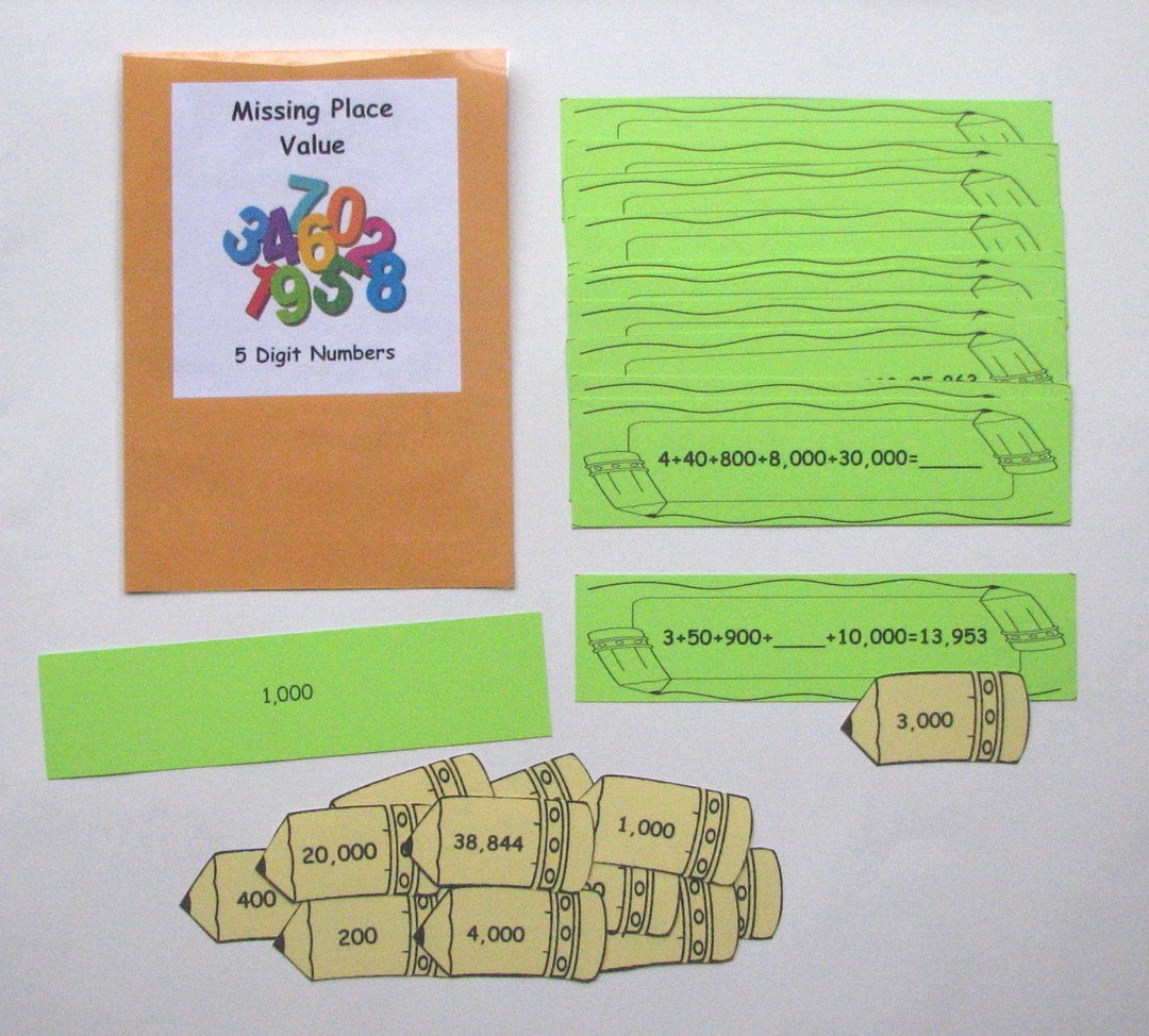 Teacher Made Math Center Learning Resource Game Place Value 5 Digit ...