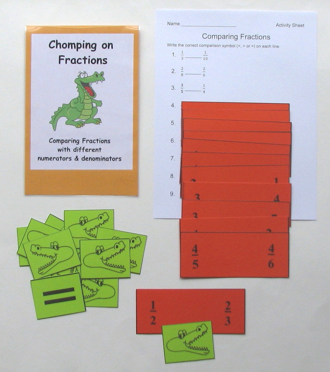 Educational Math Center Comparing Fractions With Different Numerators ...