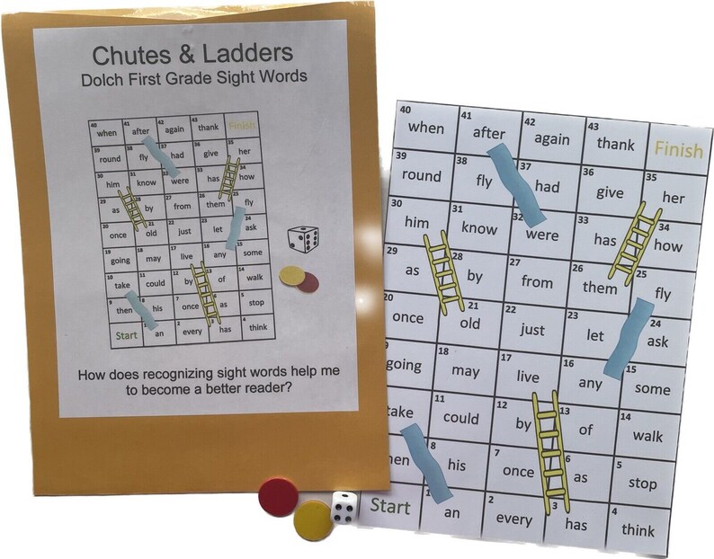 Teacher Created Activity Game Dolch First Grade Sight Word - Etsy