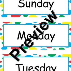 Days of the Week Bulletin Board Digital Download Teacher Made Classroom ...