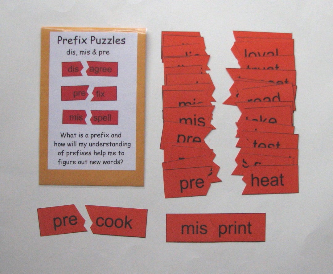 Educational Literacy Center Learning Resource Game Prefix Puzzles Dis ...