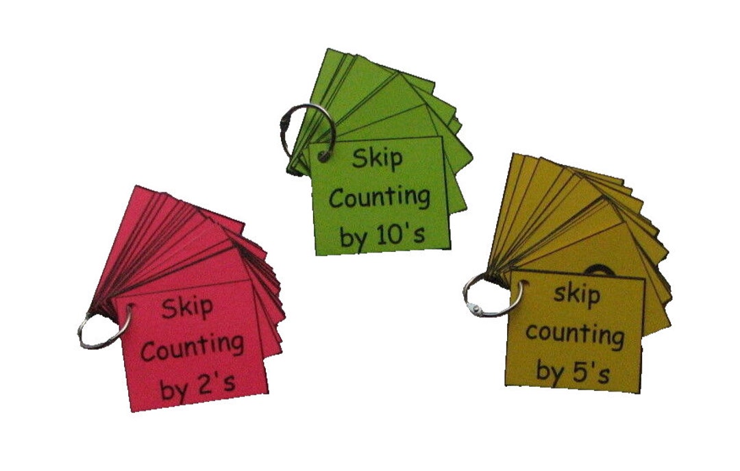Educational Learning Math Resource Skip Counting Facts Flash Card Rings ...