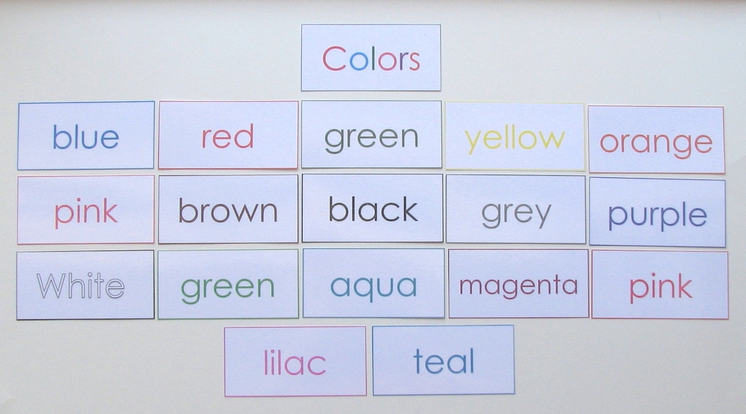 Educational Learning Resource Color Words Flashcards - Etsy