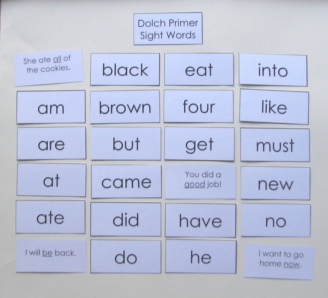 Educational Learning Resource Dolch Primer Sight Word Flashcards ...