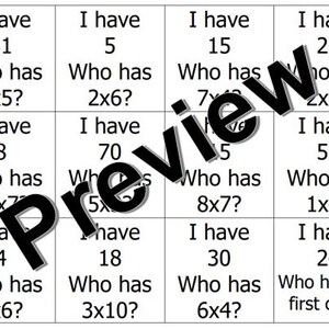 Basic Multiplication Facts Math Game Classroom Homeschool Resource ...