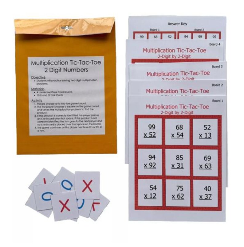 Teacher Made Math Center Learning Activity Classroom Homeschool 2 Digit ...