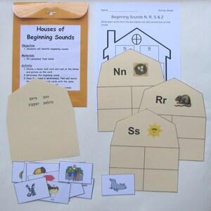 5 Teacher Made Literacy Learning Resource Center Games Beginning Sounds ...
