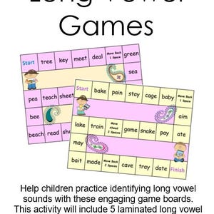 Teacher Made Literacy Center Educational Learning Resource Long Vowel ...