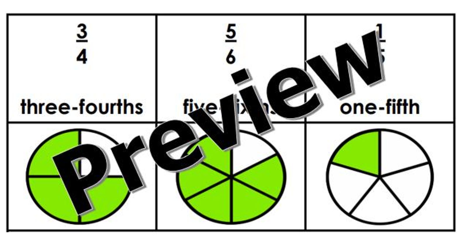 Fraction Concentration Math Learning Center Classroom Homeschool ...