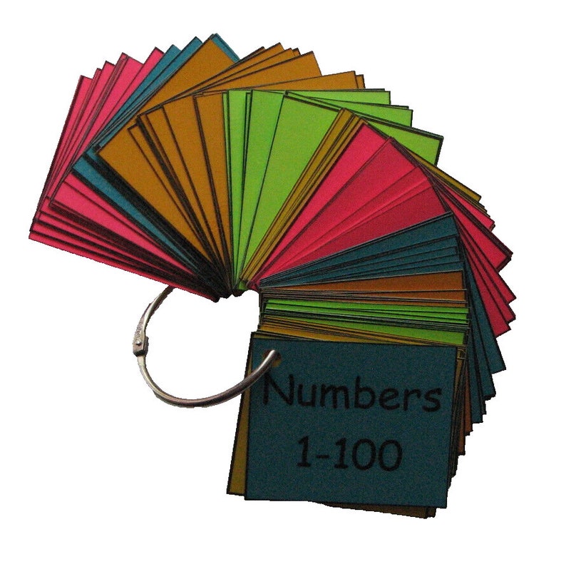 Teacher Made Math Educational Learning Resource Numbers Flash Card Ring ...