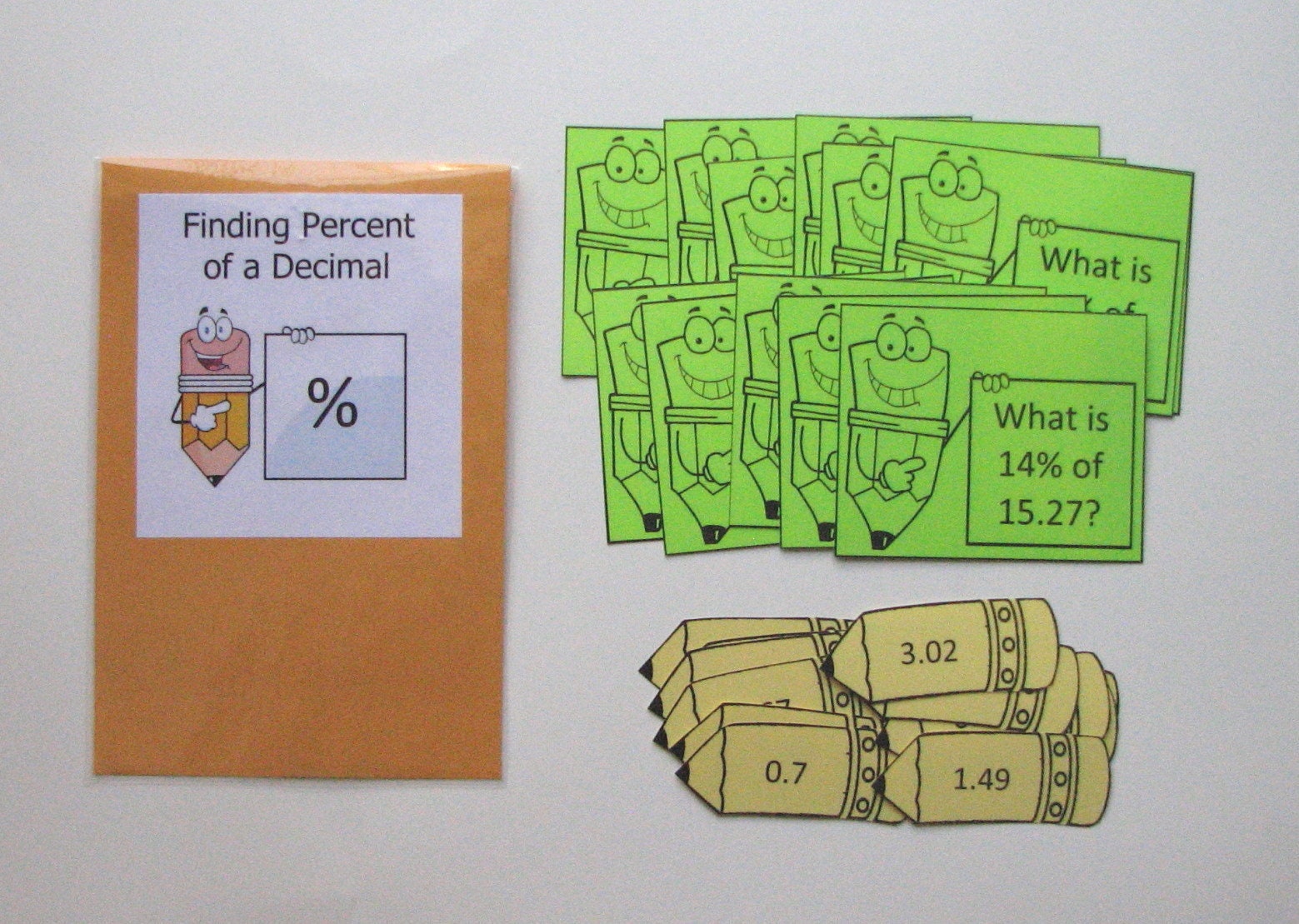 Teacher Created Math Center Resource Game Finding Percent of Decimals ...