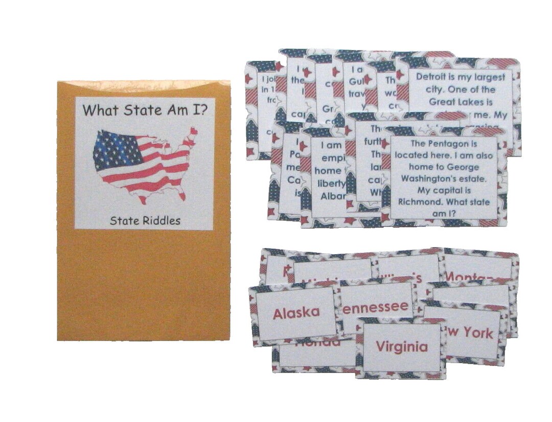 Educational Social Studies Activity Center Learning Resource Game State ...