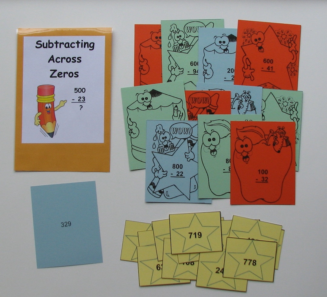 Educational Math Center Learning Resource Game Subtracting Across Zeros ...