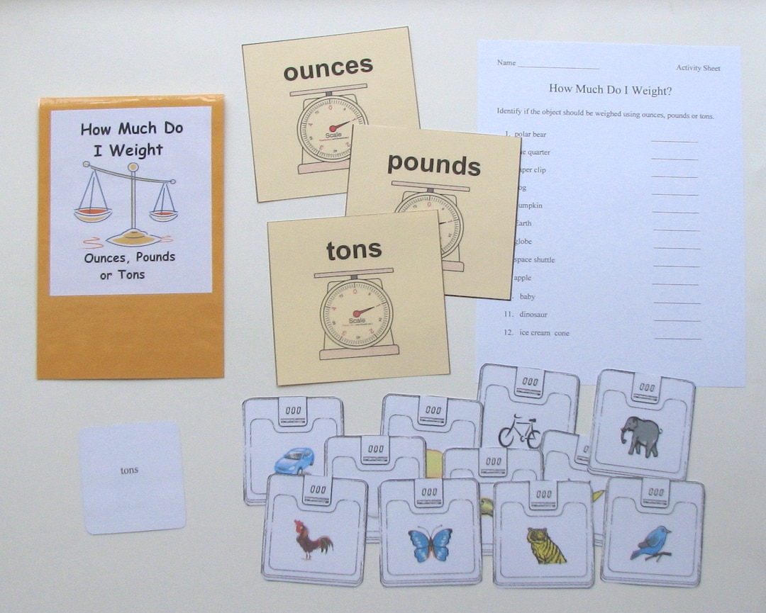 Educational Math Center Learning Resource Game Weight Ounces, Pounds or ...