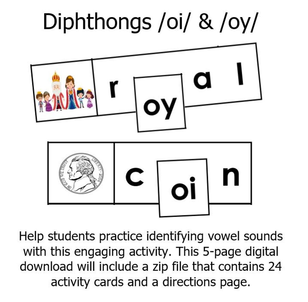 Diphthongs /oi/ & /oy/ Digital Download Phonics Activity Teacher Made ...