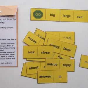 2 Teacher Made Literacy Centers Resource Games Synonym & Antonym ...