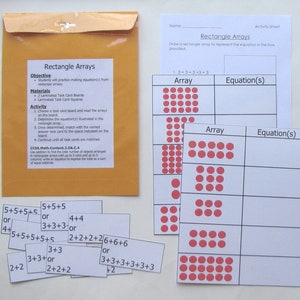 Educational Math Center Learning Resource Game Rectangle Arrays - Etsy
