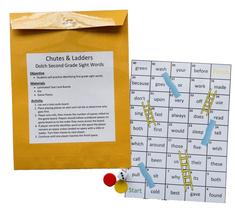 Educational Learning Resource Game Dolch Second Grade Sight Words ...