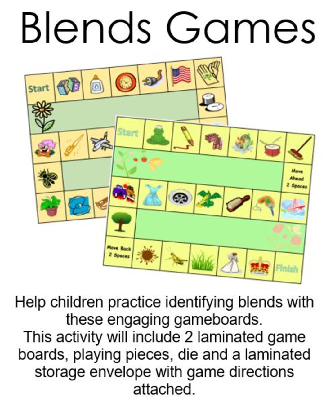 Blends Phonics Games Literacy Center Learning Resource Homeschool ...