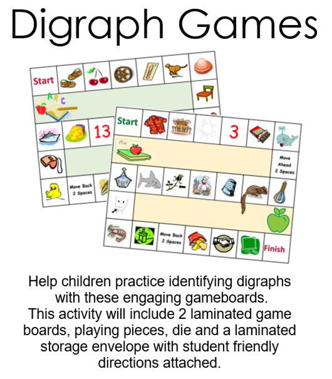 Digraphs Games Phonics Literacy Center Learning Resource Homeschool ...
