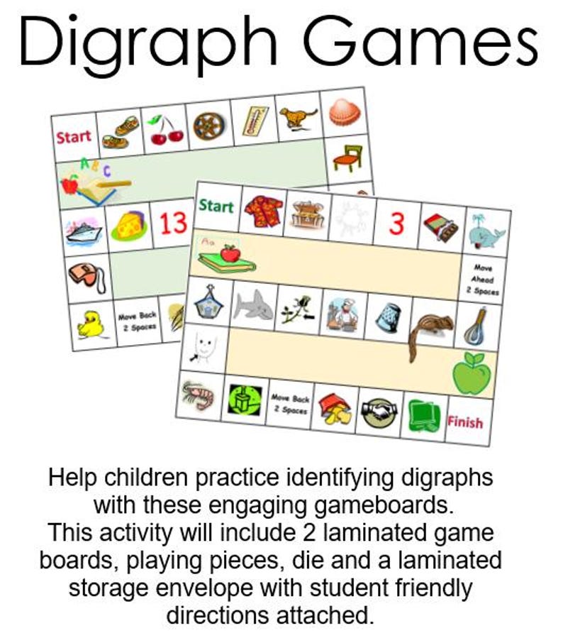 Digraphs Games Phonics Literacy Center Learning Resource Homeschool ...
