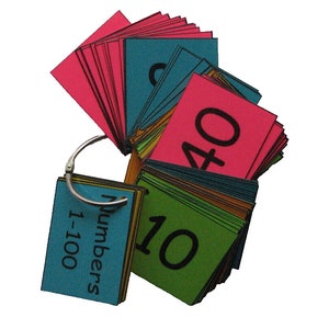 Teacher Made Math Educational Learning Resource Numbers Flash Card Ring ...