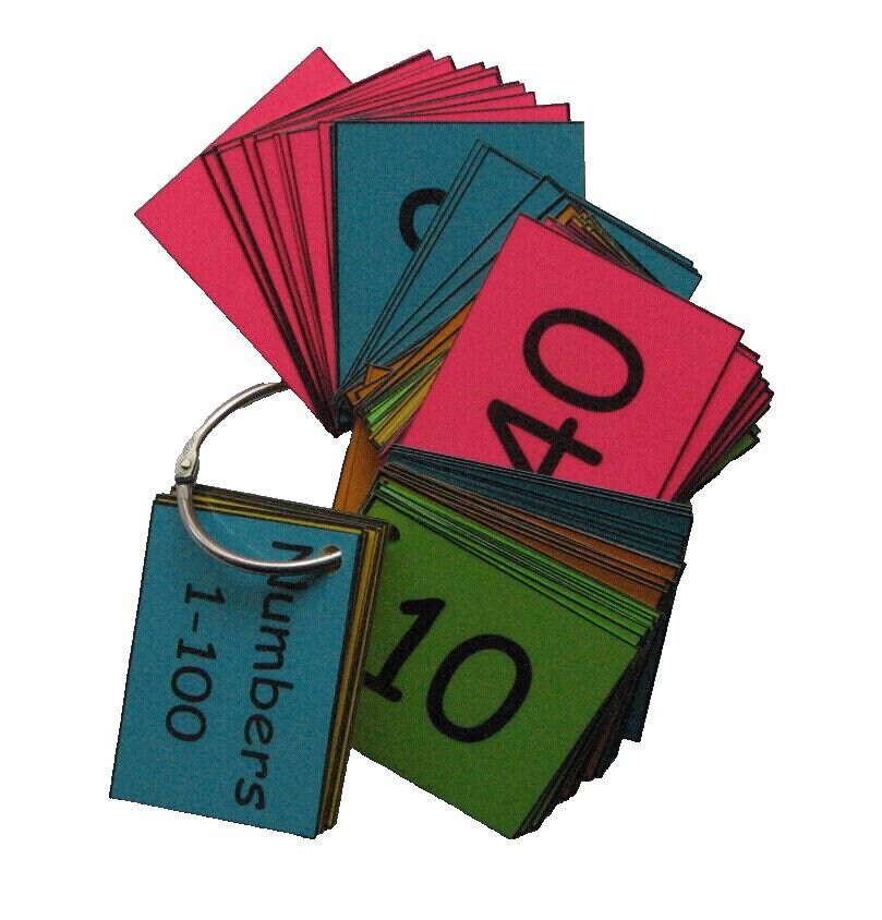 Teacher Made Math Educational Learning Resource Numbers Flash Card Ring ...