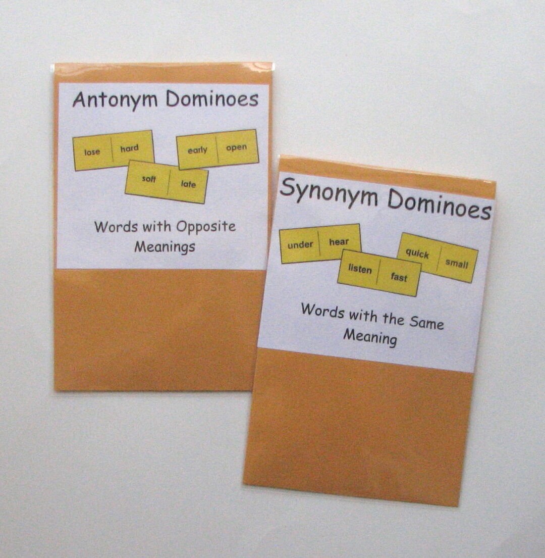 2 Teacher Made Literacy Centers Resource Games Synonym & Antonym ...