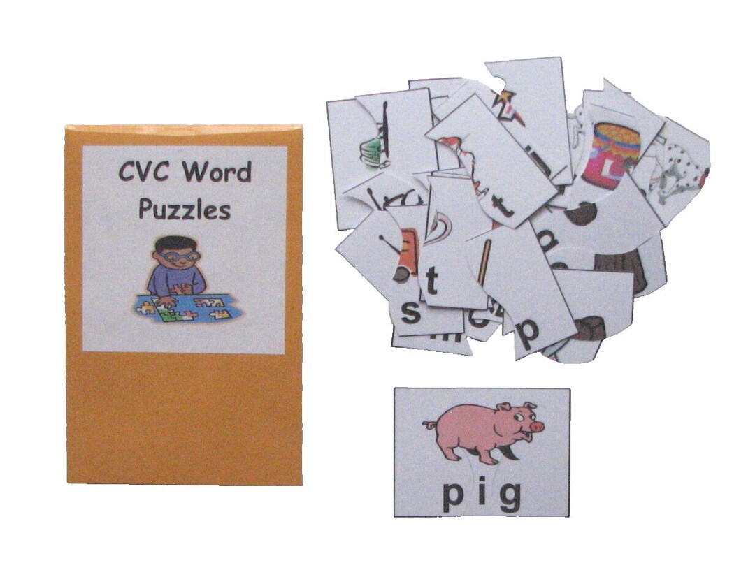 Educational Literacy Center Phonics Resource Learning Game CVC Word ...