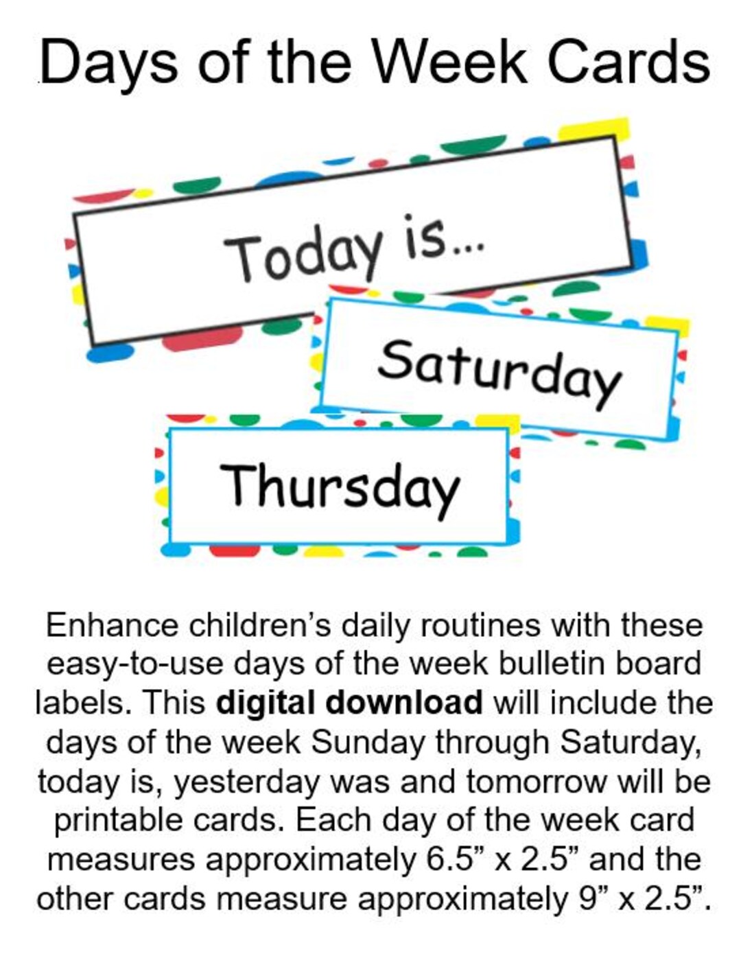 Days of the Week Bulletin Board Digital Download Teacher Made Classroom ...