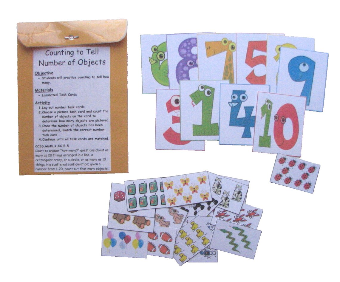Educational Math Learning Resource Center Game Counting - Etsy