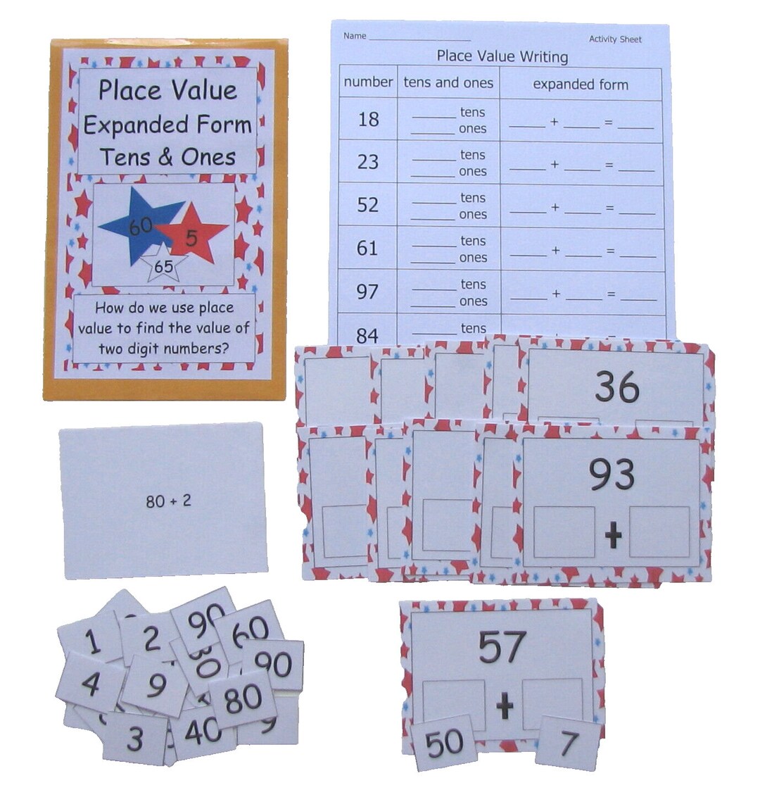 Educational Math Center Resource Game Place Value Expanded Form Tens ...